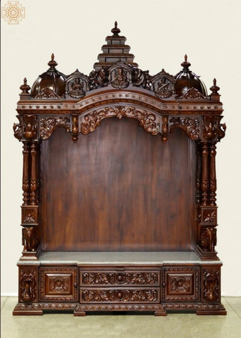 Hindu Mandir Wood Home Temples Shrines Wood Pooja Mandir Carving Home ...