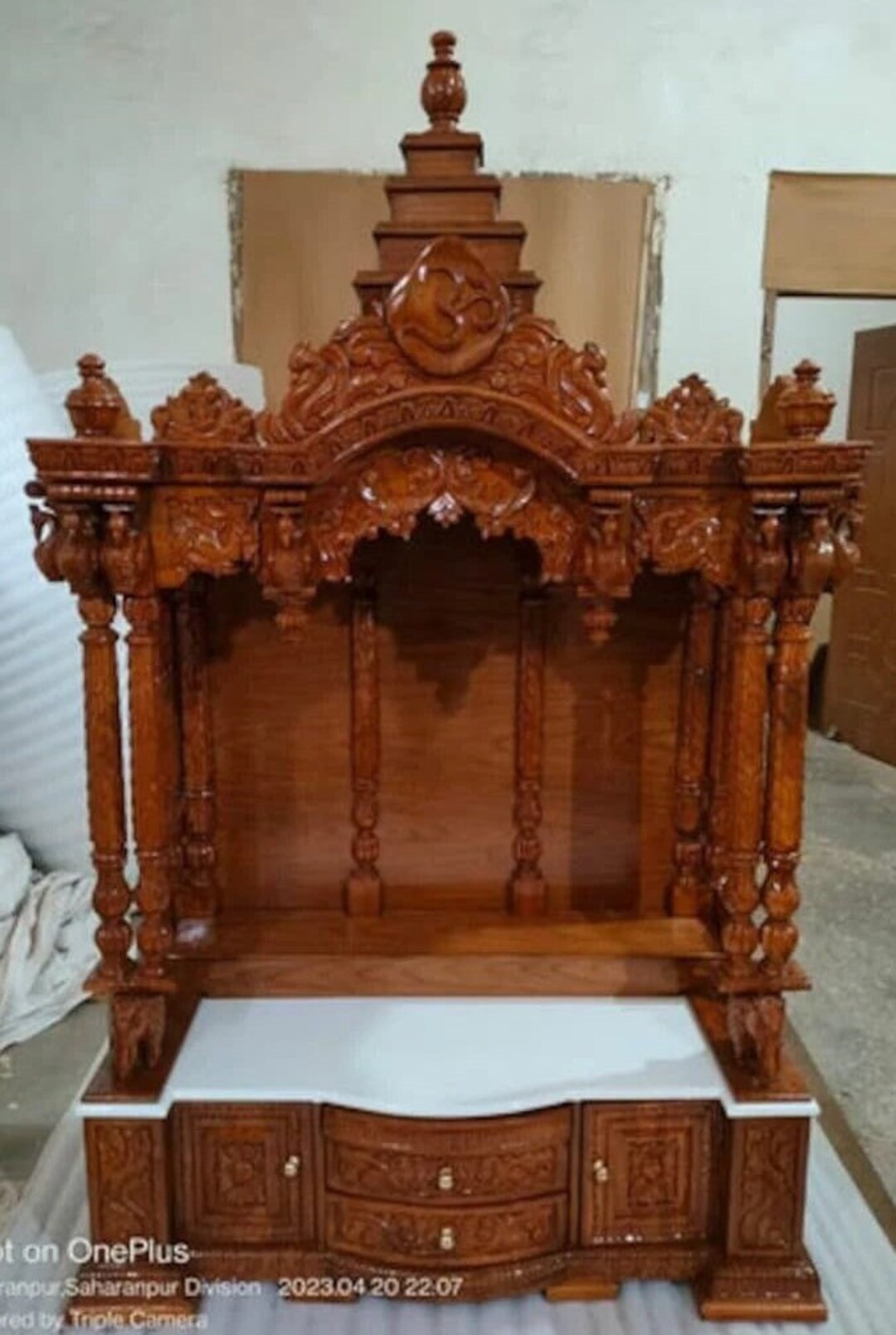Traditional Wooden Temple, Pooja Mandir, Carved Handmade Temple, Wooden ...
