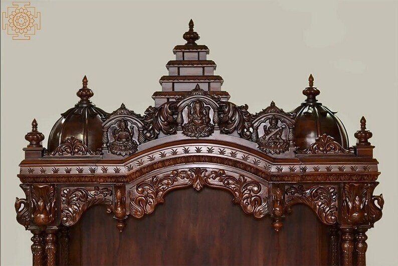 Hindu Mandir Wood Home Temples Shrines Wood Pooja Mandir Carving Home ...