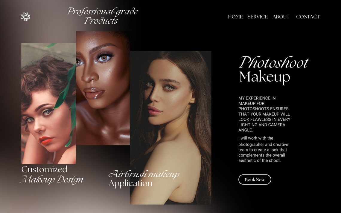 Elegant Makeup Artist Portfolio, Beauty Services Web Design ...