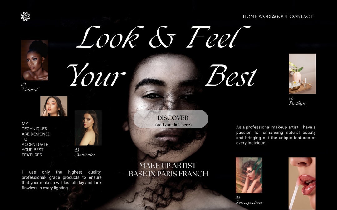 Elegant Makeup Artist Portfolio, Beauty Services Web Design ...