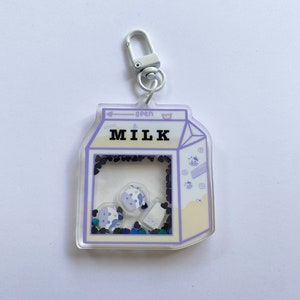 Cow Milk Shaker Keychain - Etsy