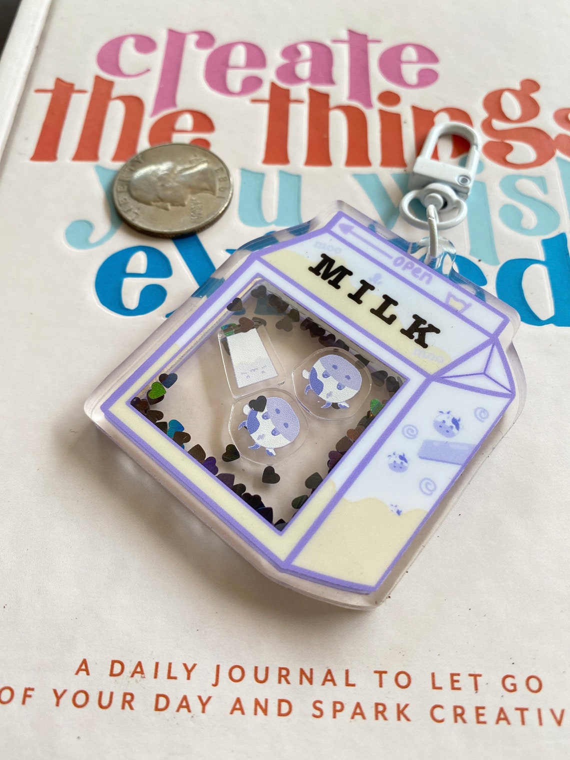 Cow Milk Shaker Keychain - Etsy