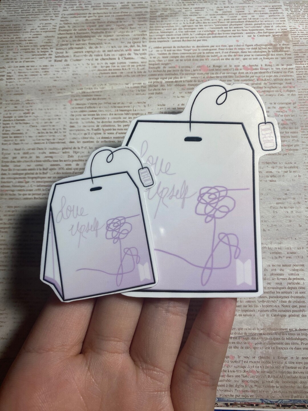 BTS Love Yourself Tea Bag Sticker, Zero Oclock, Cute Minimalist Sticker ...
