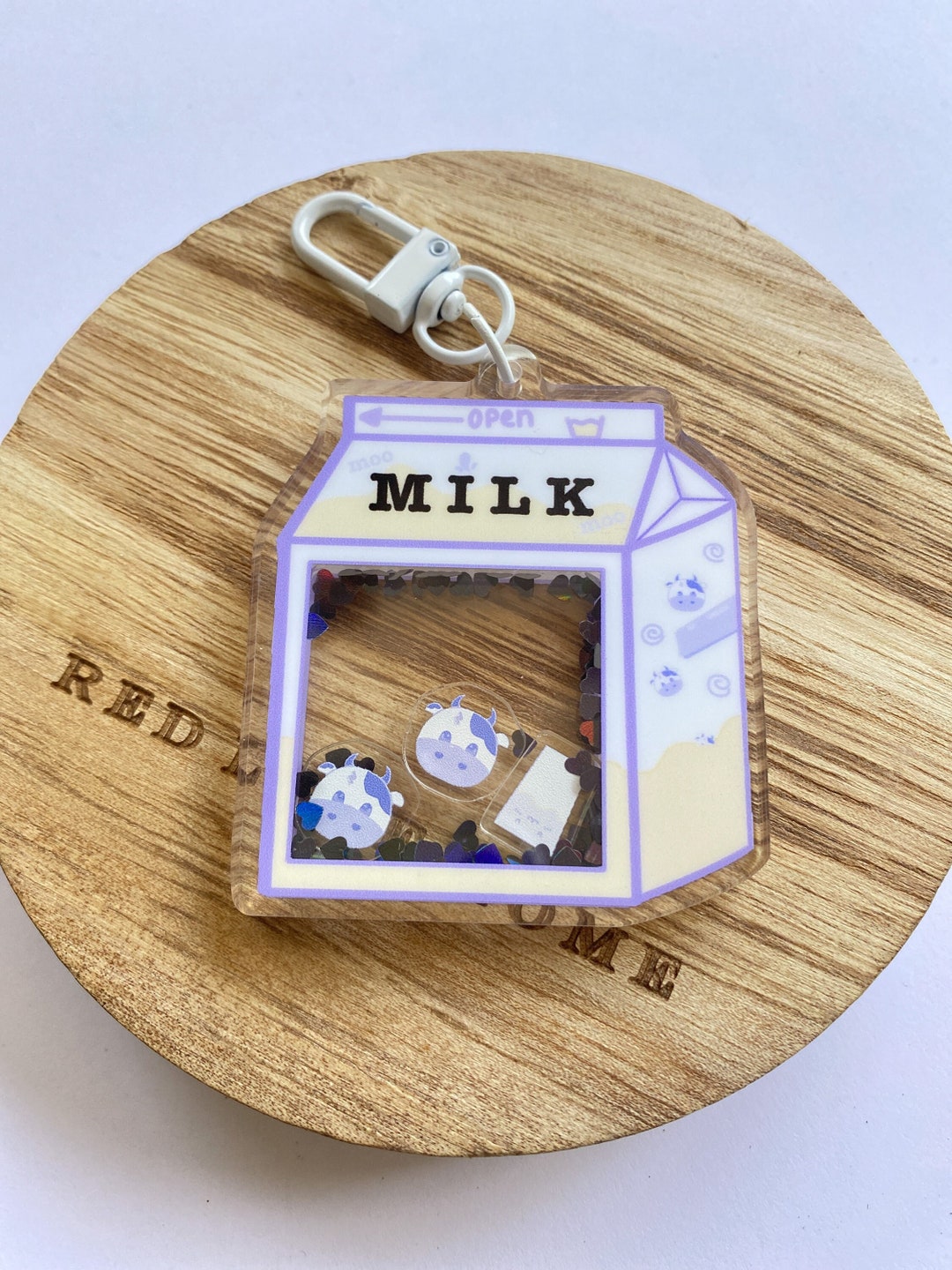 Cow Milk Shaker Keychain - Etsy