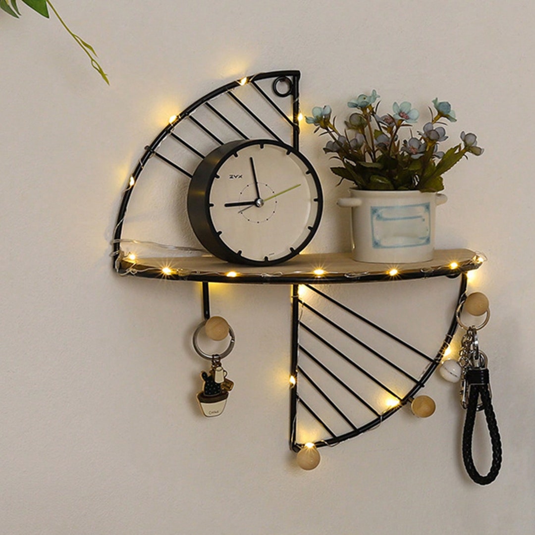 Metal Wall Mounted Storage Organizer Rack, Luxury Style Home Decor ...