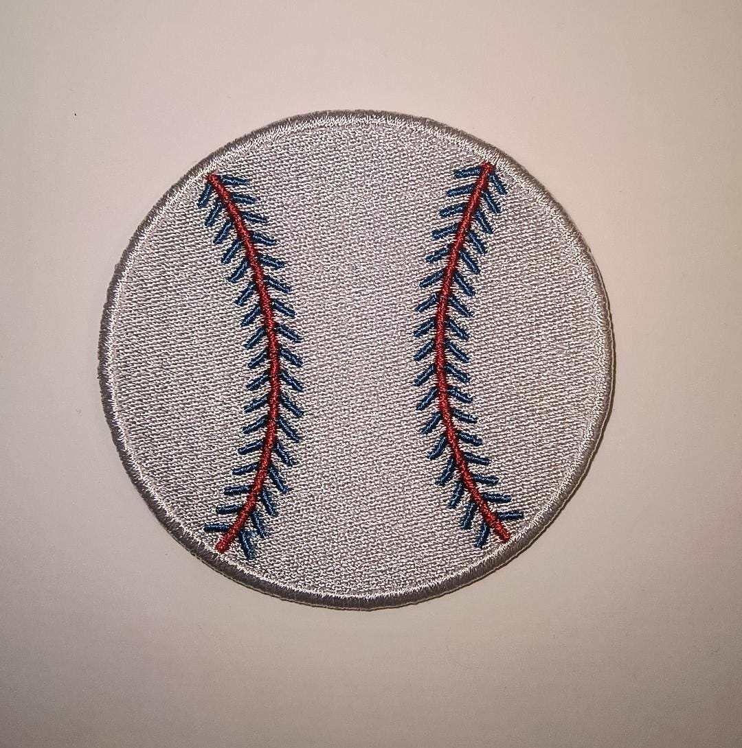 Baseball / Softball Iron/sew on Patch. (red, White & Blue) Machine ...