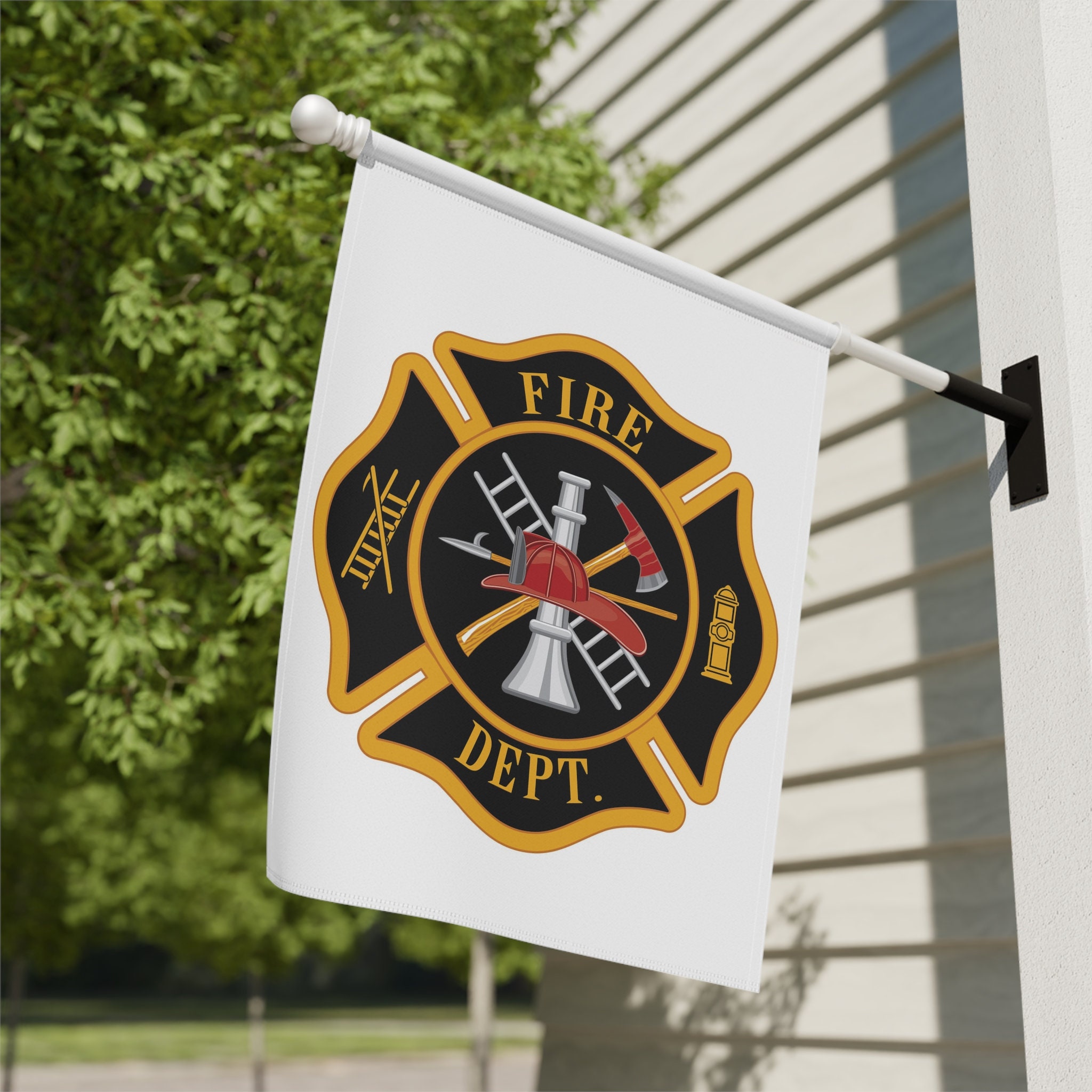 Garden & House Banner Fire Department Banner - Etsy