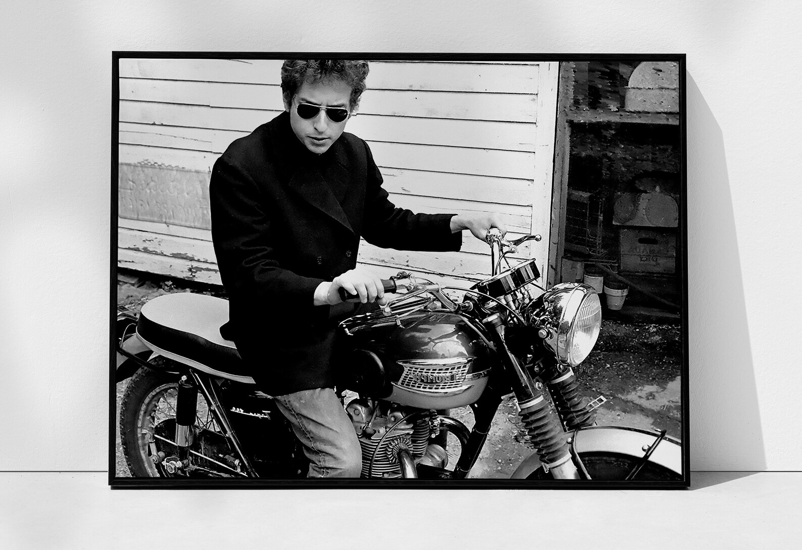 Bob Dylan on Motorcycle Print, Black and White, Vintage Photography ...