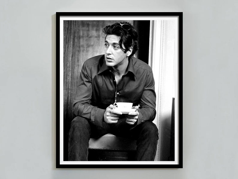 Al Pacino Poster, Black and White, Vintage Wall Art, Photography Print ...