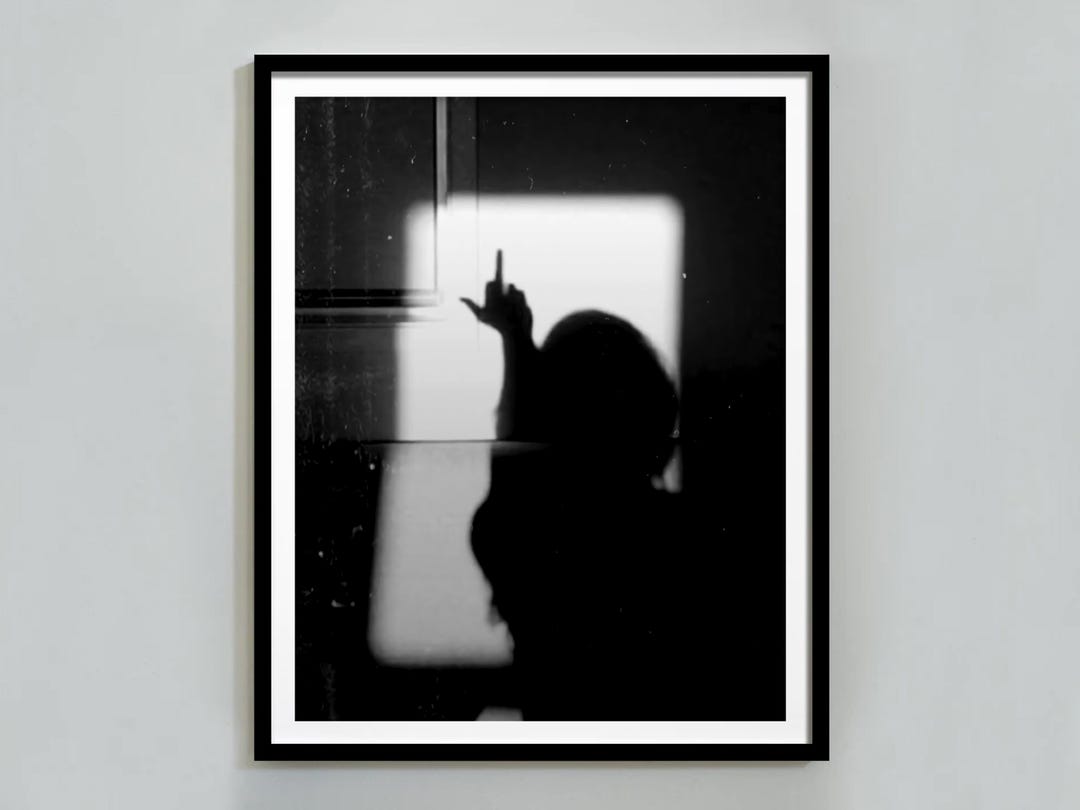 Woman Middle Finger Poster, Black and White, Feminist Print, Teen Girls ...