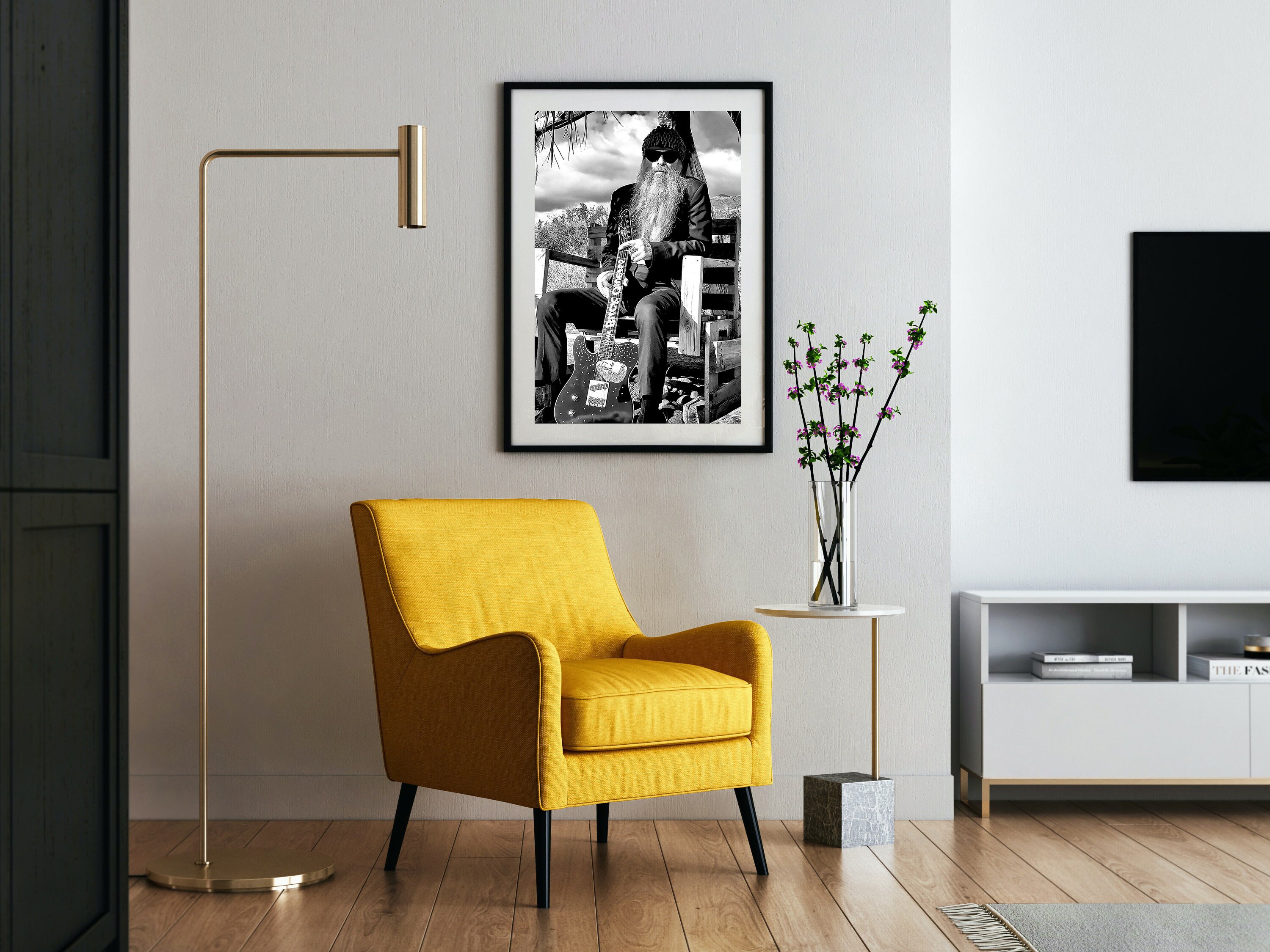 Billy Gibbons Poster, Black and White, Vintage Photography, Retro Print ...