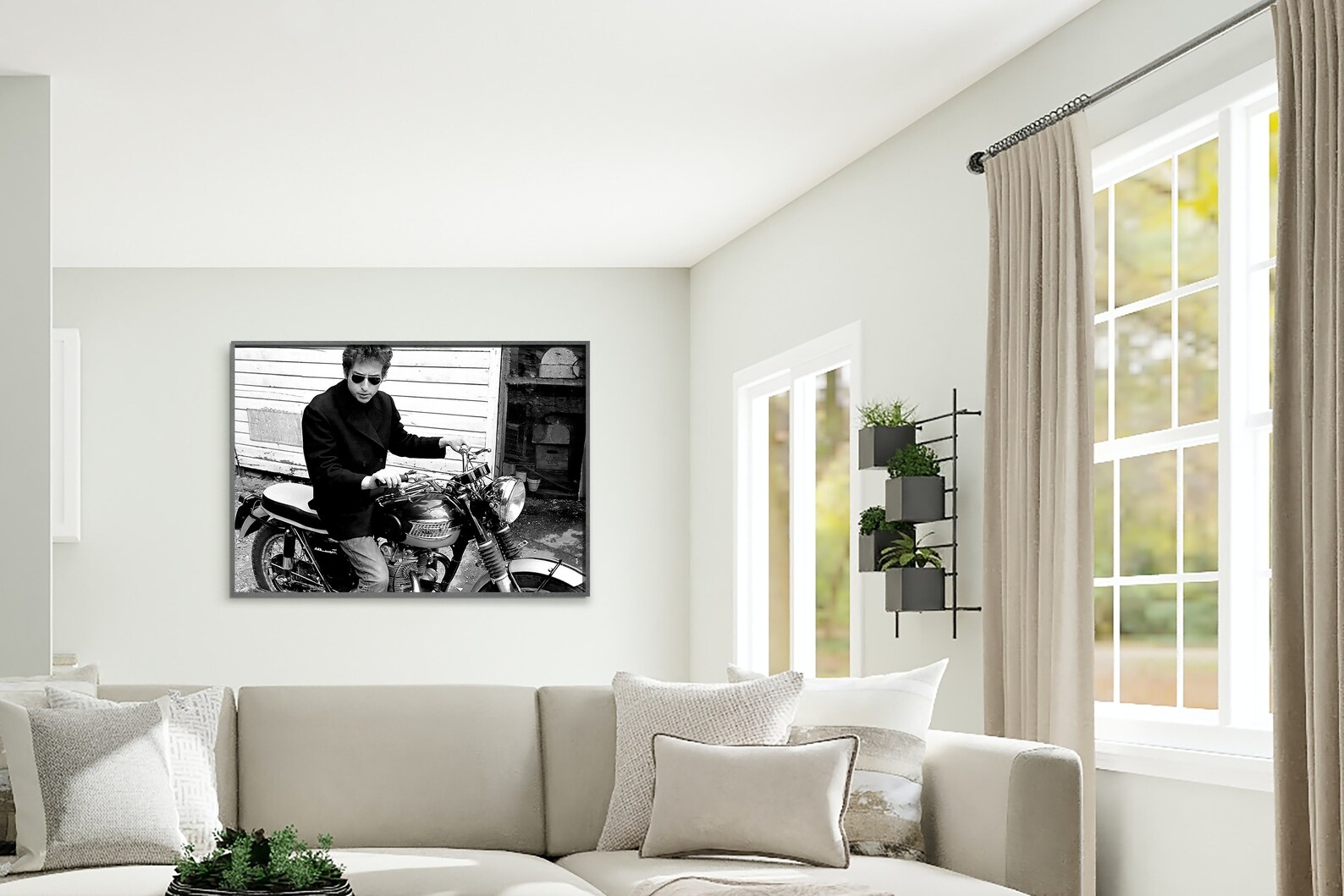 Bob Dylan on Motorcycle Print, Black and White, Vintage Photography ...