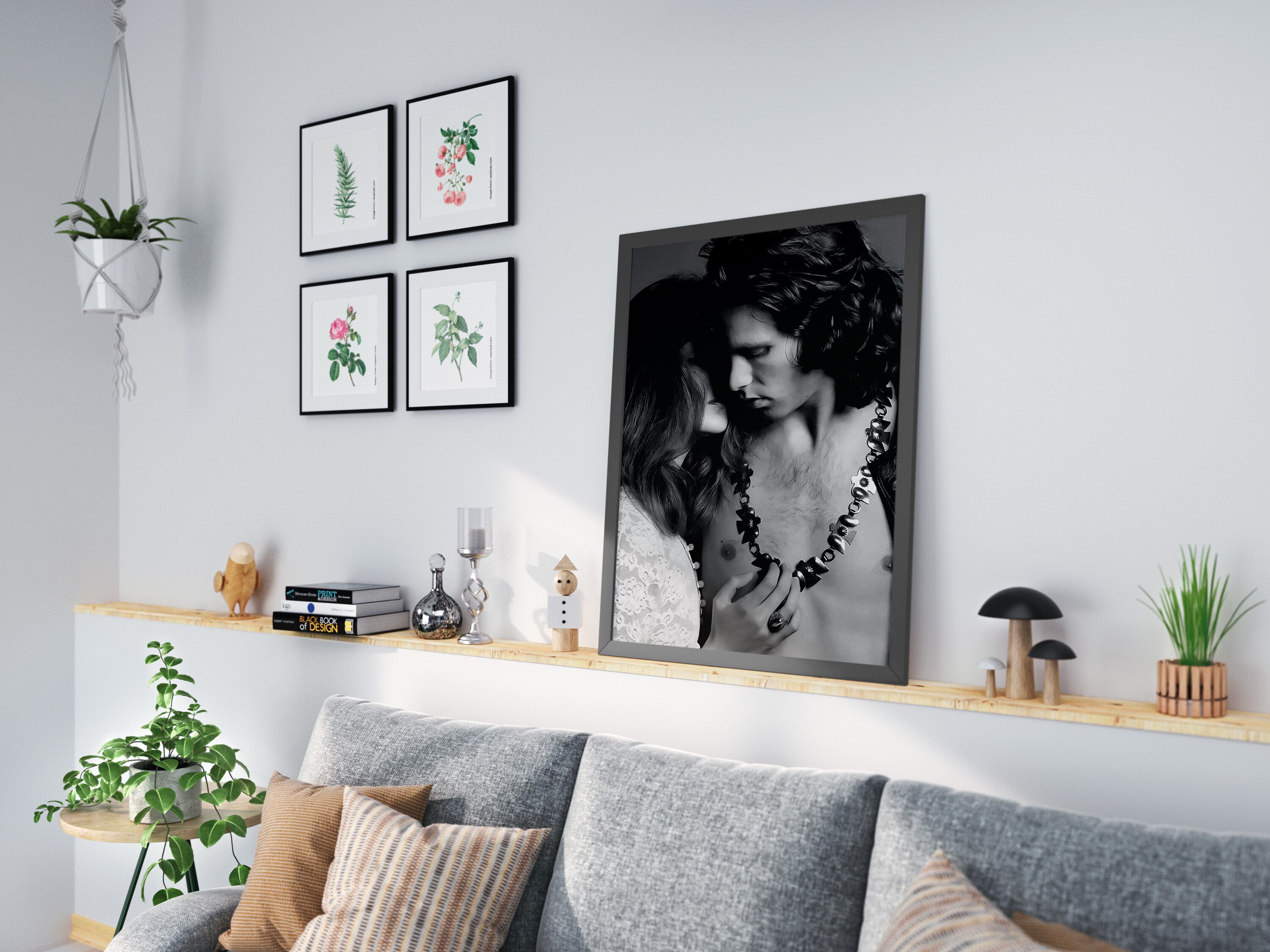 Jim Morrison With Pamela Courson Print, Music Poster, Black and White ...