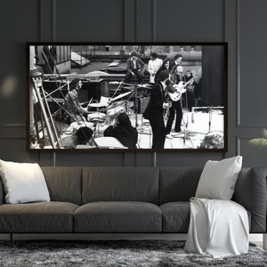 The Beatles Rooftop Concert Poster, Black and White, Vintage Print ...