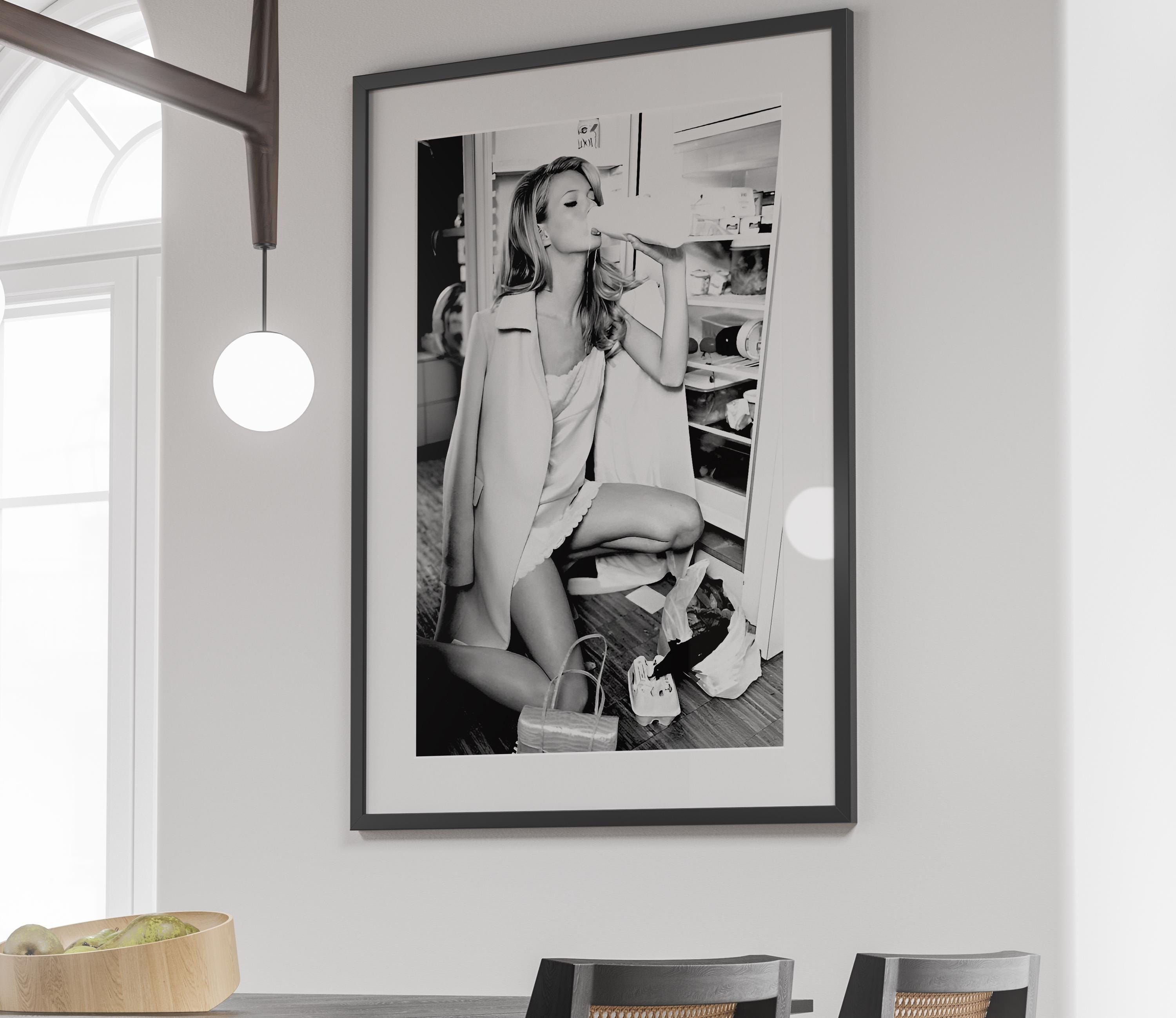 Kate Moss Digital Print, Old Hollywood Decor, Black and White, Kate ...