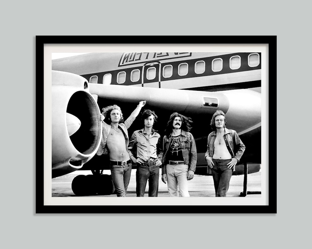 Led Zeppelin Poster, Black and White, Led Zeppelin Photo Print, Retro ...