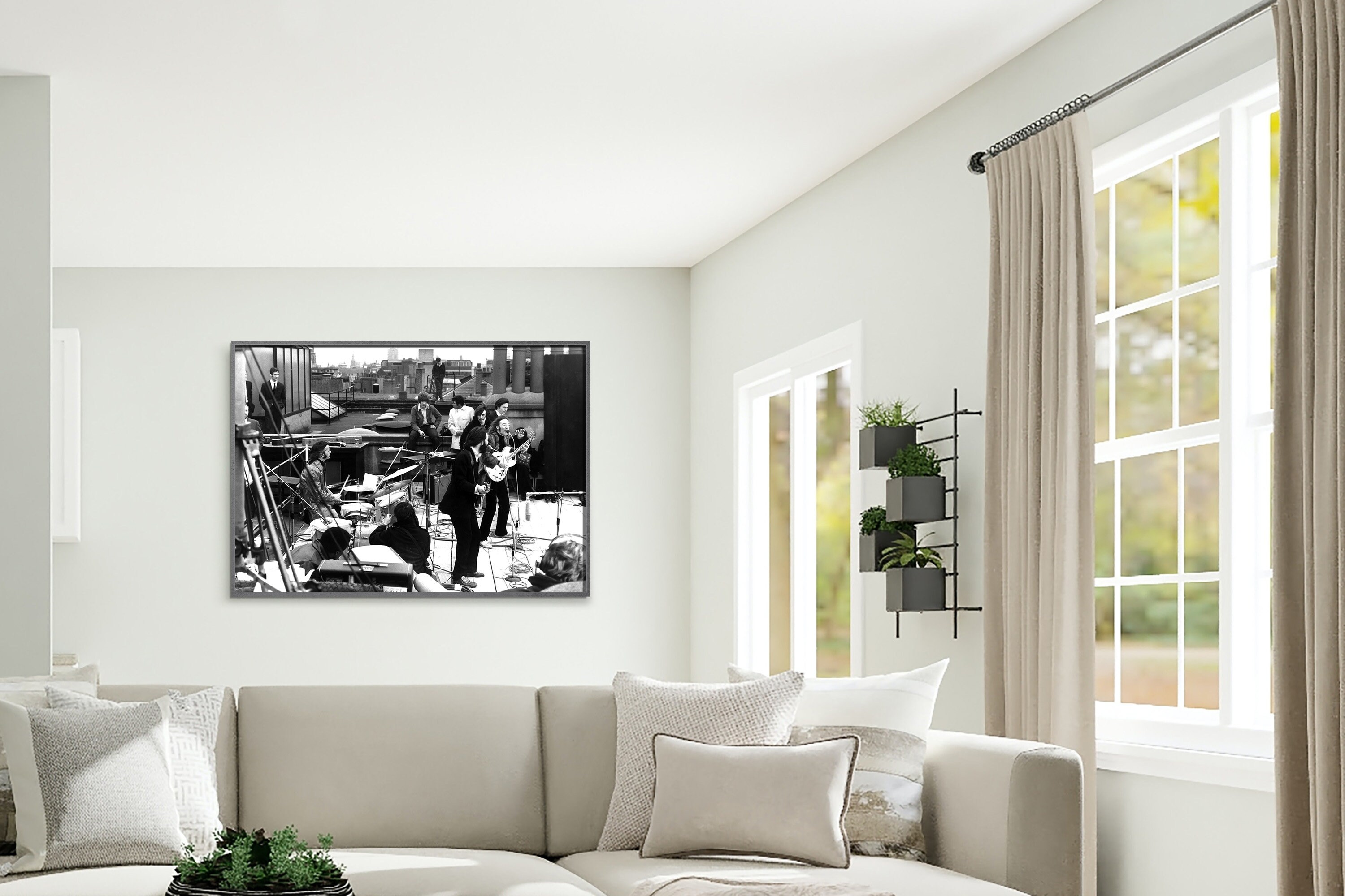 The Beatles Rooftop Concert Poster, Black and White, Vintage Print ...