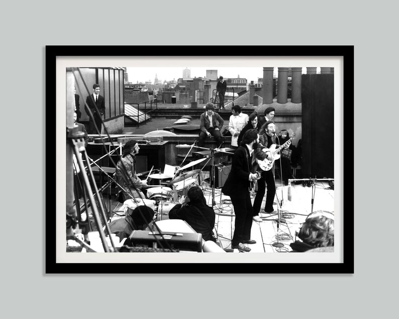 The Beatles Rooftop Concert Poster, Black and White, Vintage Print ...
