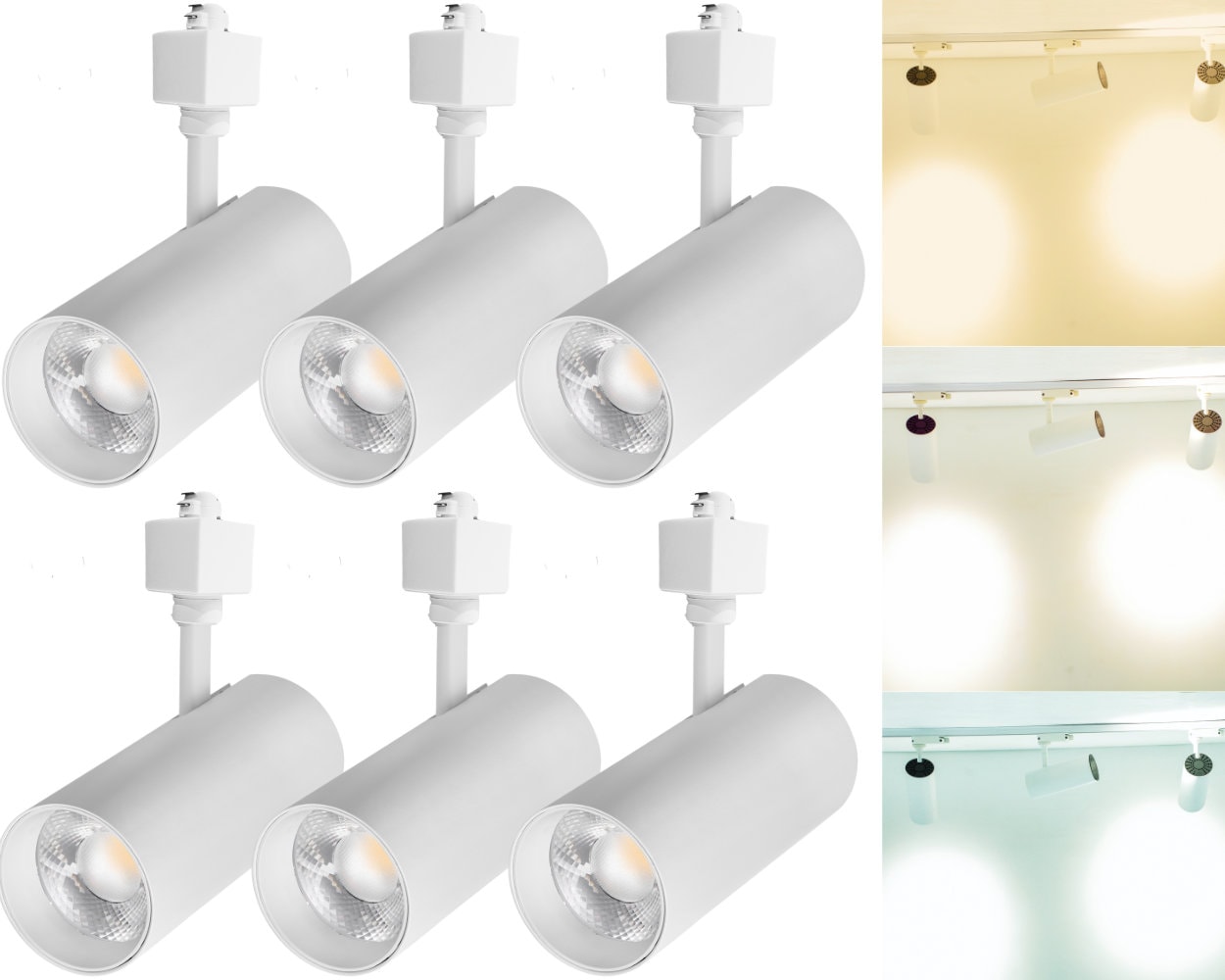 3-color Changing Dimmable LED Track Light Heads for H Type Track Rail ...