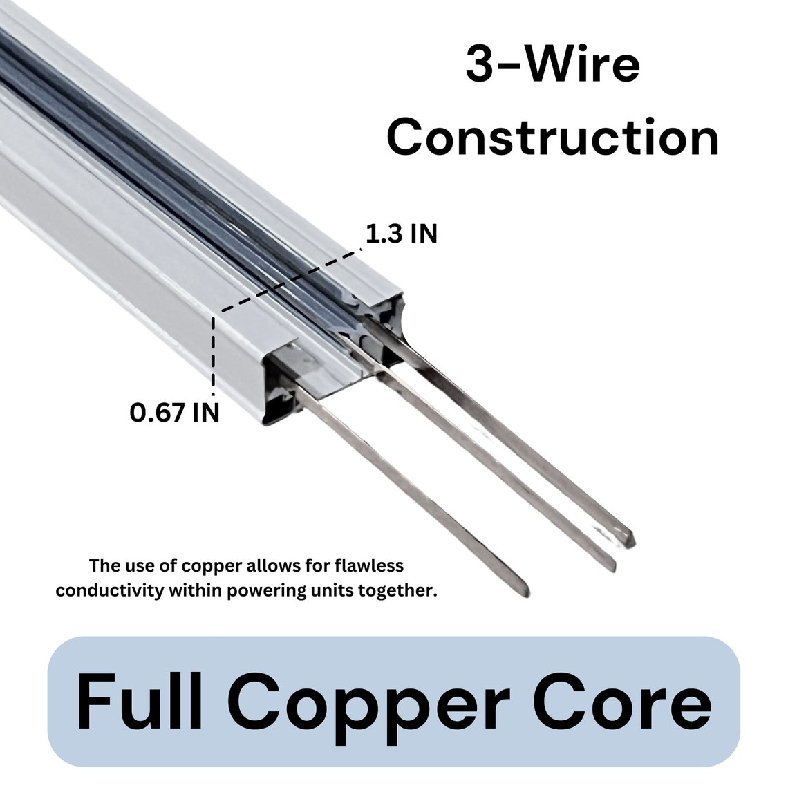 H Type Track Aluminum Metal LED Lighting Rail 3-wire 120V Single ...