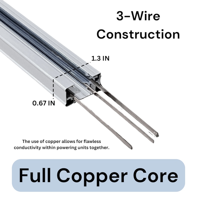 H Type Track Aluminum Metal LED Lighting Rail 3-wire 120V Single ...