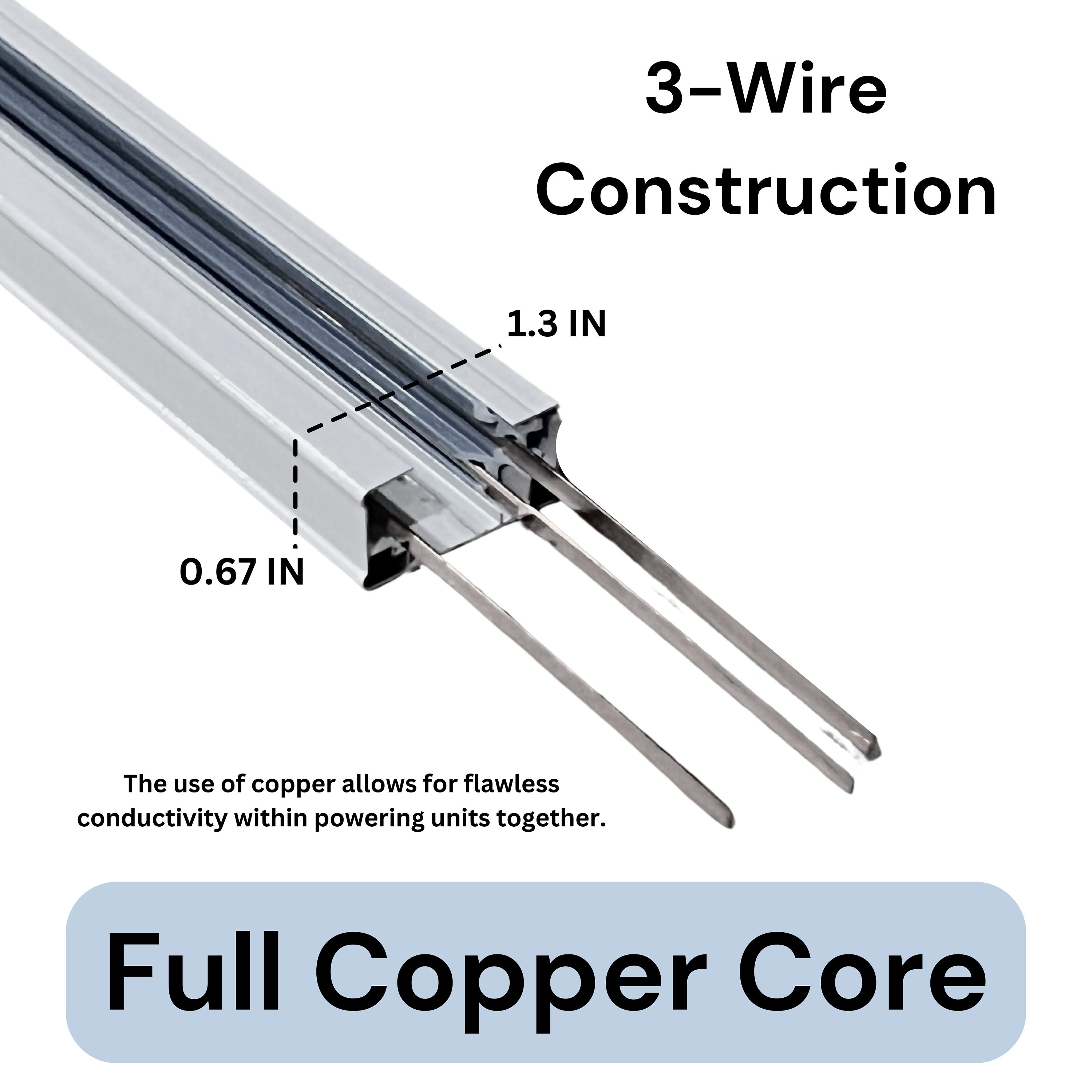 H Type Track Aluminum Metal LED Lighting Rail 3-wire 120V Single ...