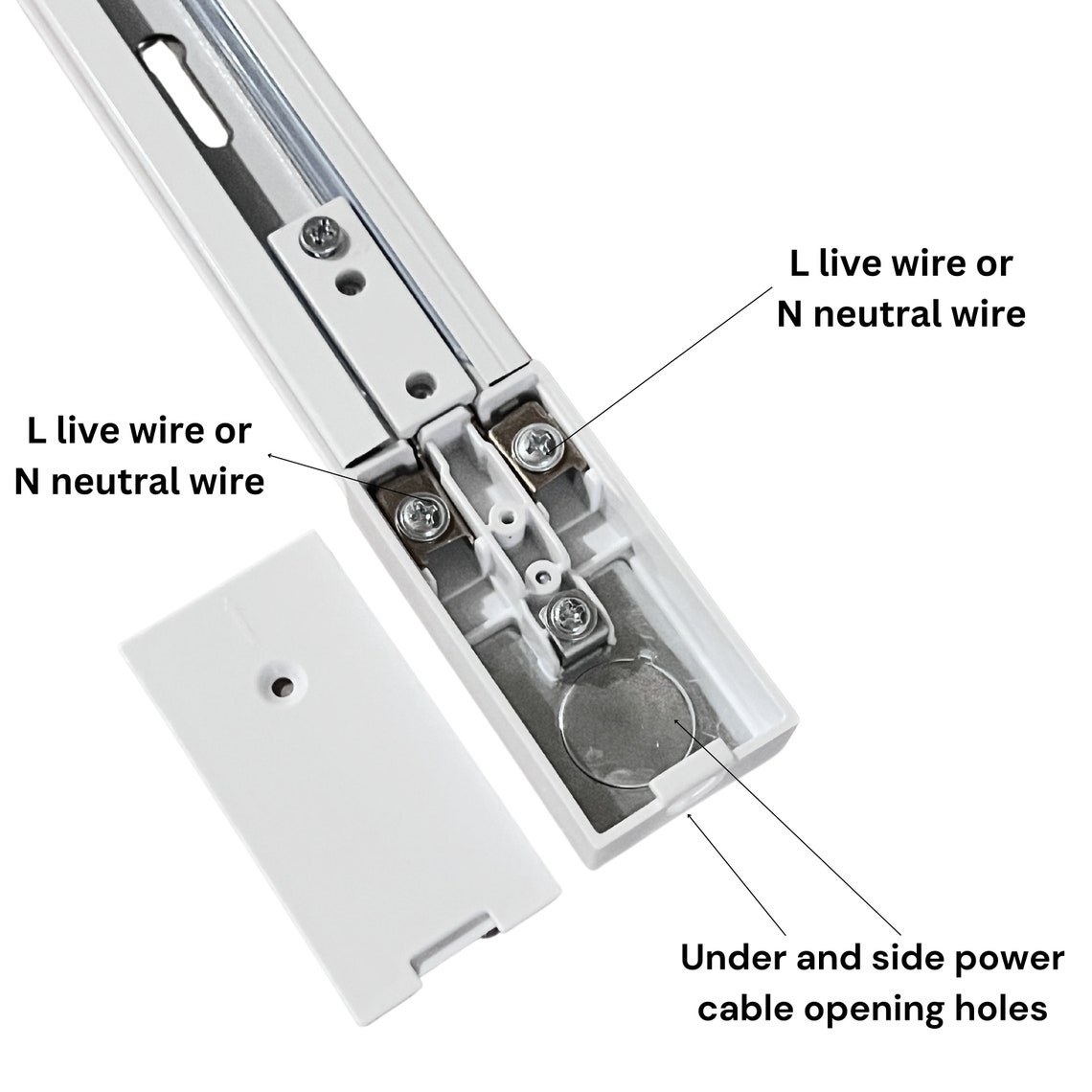 H Type Track Aluminum Metal LED Lighting Rail 3-wire 120V Single ...