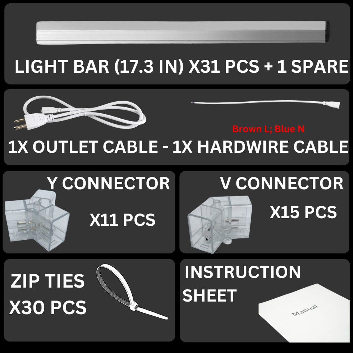 Modern LED Hexagonal Garage Light Fixture - 6000K 248W 6 Grid Straight ...