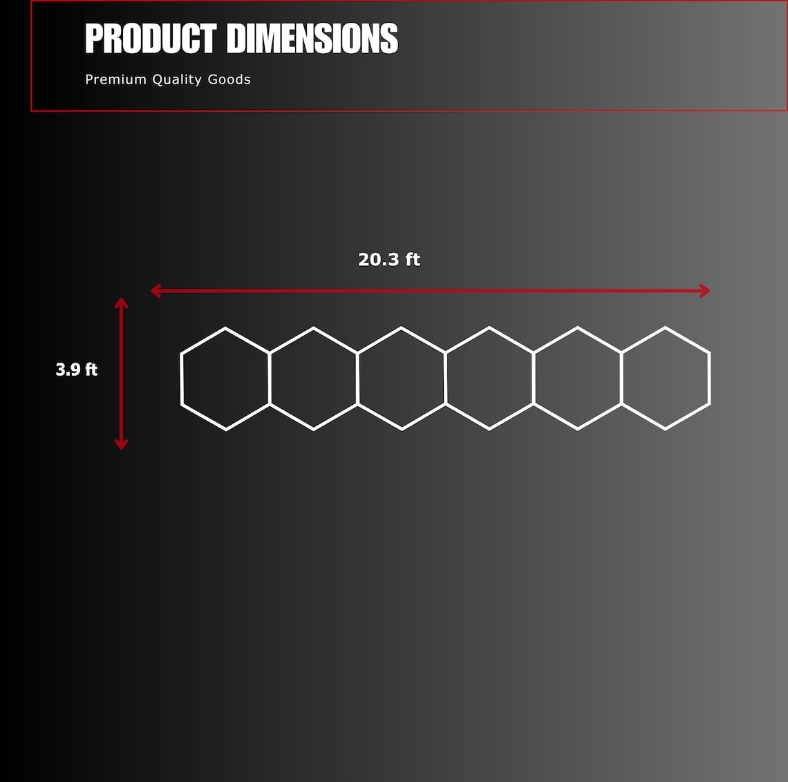 Modern LED Hexagonal Garage Light Fixture 6000K 248W 6 Grid Straight ...