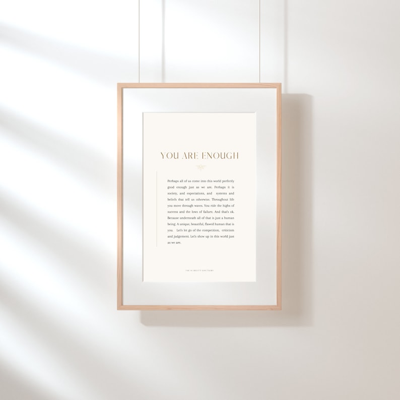 Your Are Enough Affirmation Poem Poster A4 Wall Art - Etsy