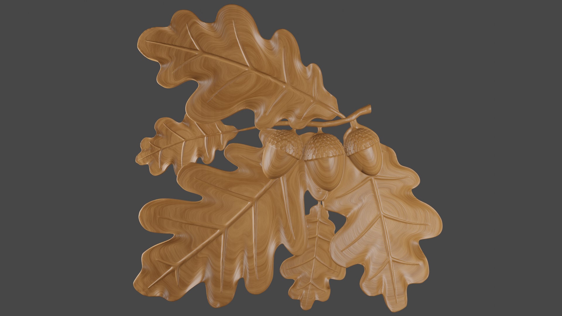 Oak Branch, Acorn, 3D STL Model, CNC Files, 3D Relief, CNC Router ...