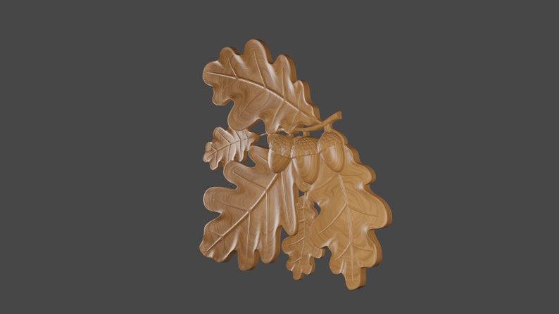 Oak Branch, Acorn, 3D STL Model, CNC Files, 3D Relief, CNC Router ...