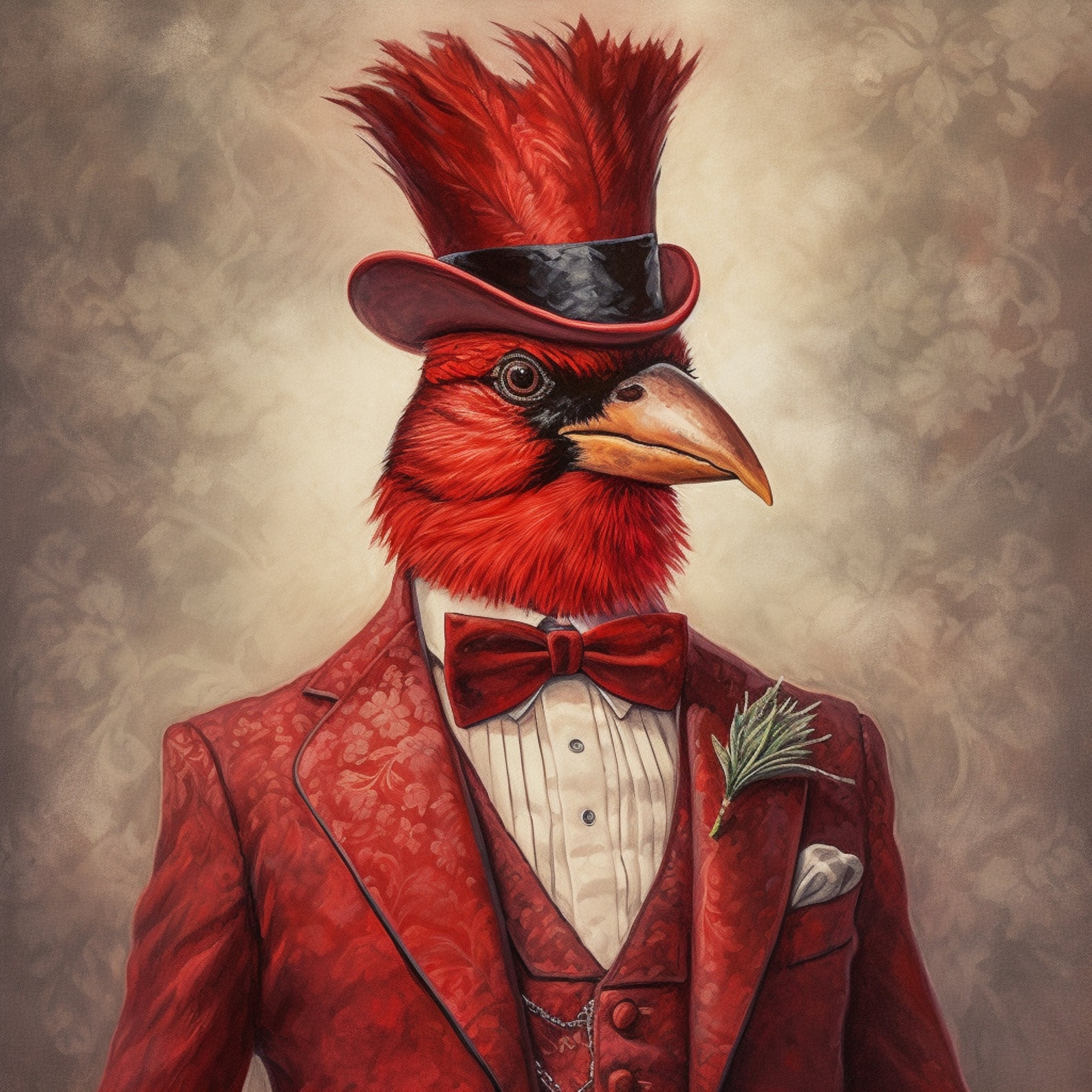 Cardinal-ai Generated Animal Art Digital Print Image Download Tapestry ...