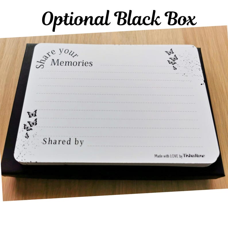25 Funeral Share a Memory Cards A6 Black & White Butterfly Design, an ...