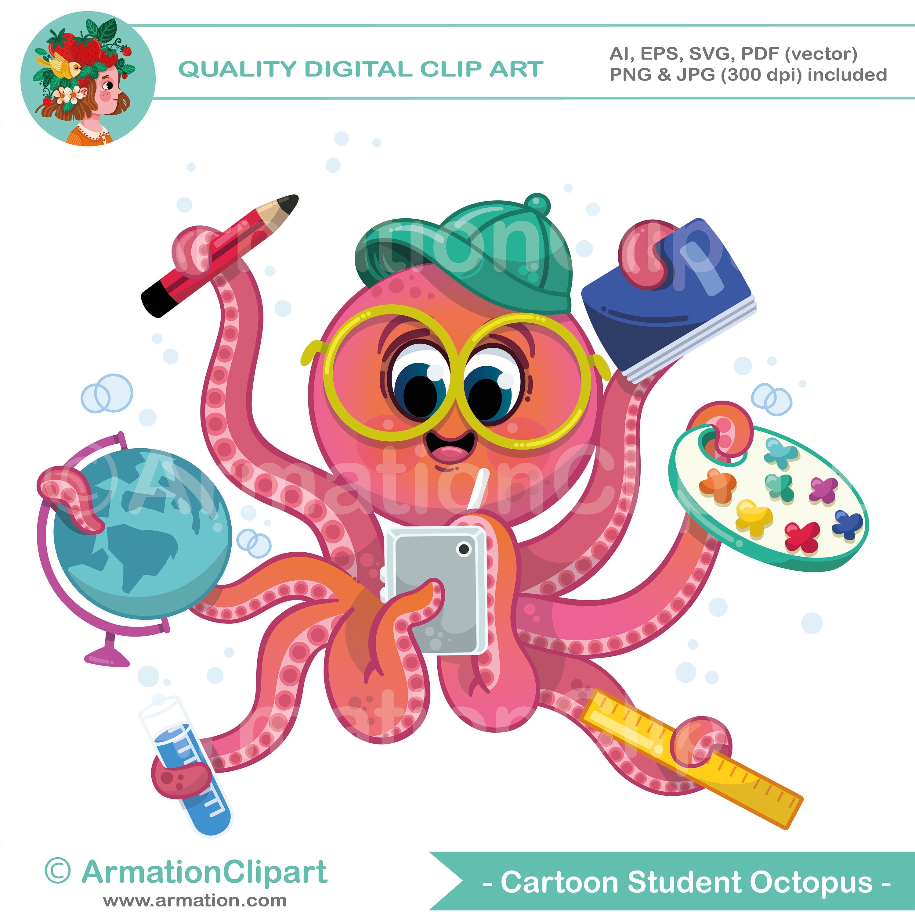 Free Clipart Octopus Exercising