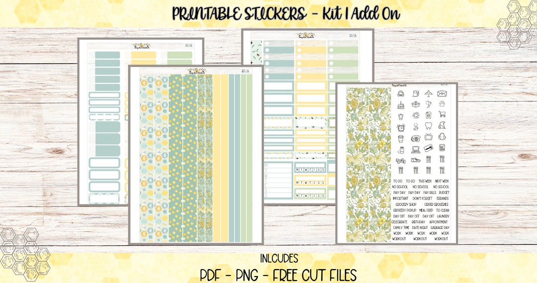 PRINTABLE Add on Sticker Kit Add on Stickers Erin Condren - Etsy