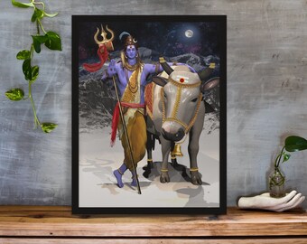 Buy Mahadev Poster Lord Shiva Digital Print Printable Divine Har Har ...