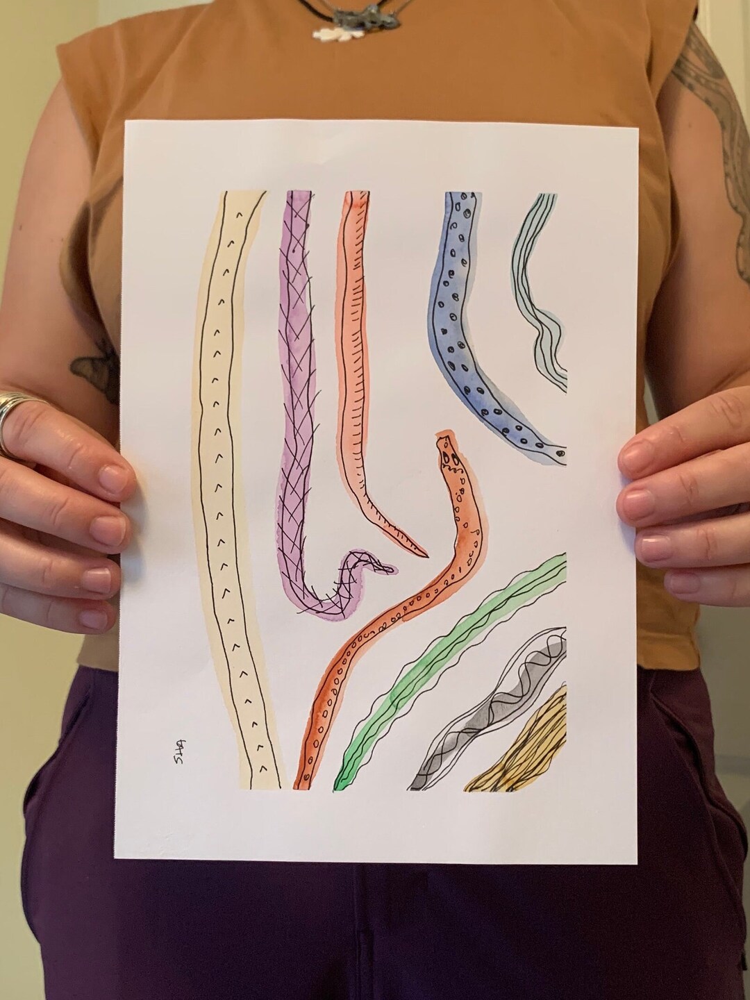Snakey Lines Original Piece - Etsy