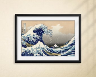 Japanese Art Print the Great Wave off Kanagawa by Hokusai Katsushika ...