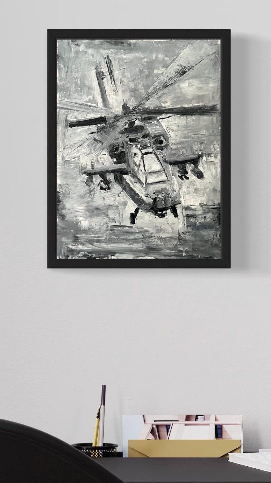 Original AH-64 Apache Oil Painting - Etsy