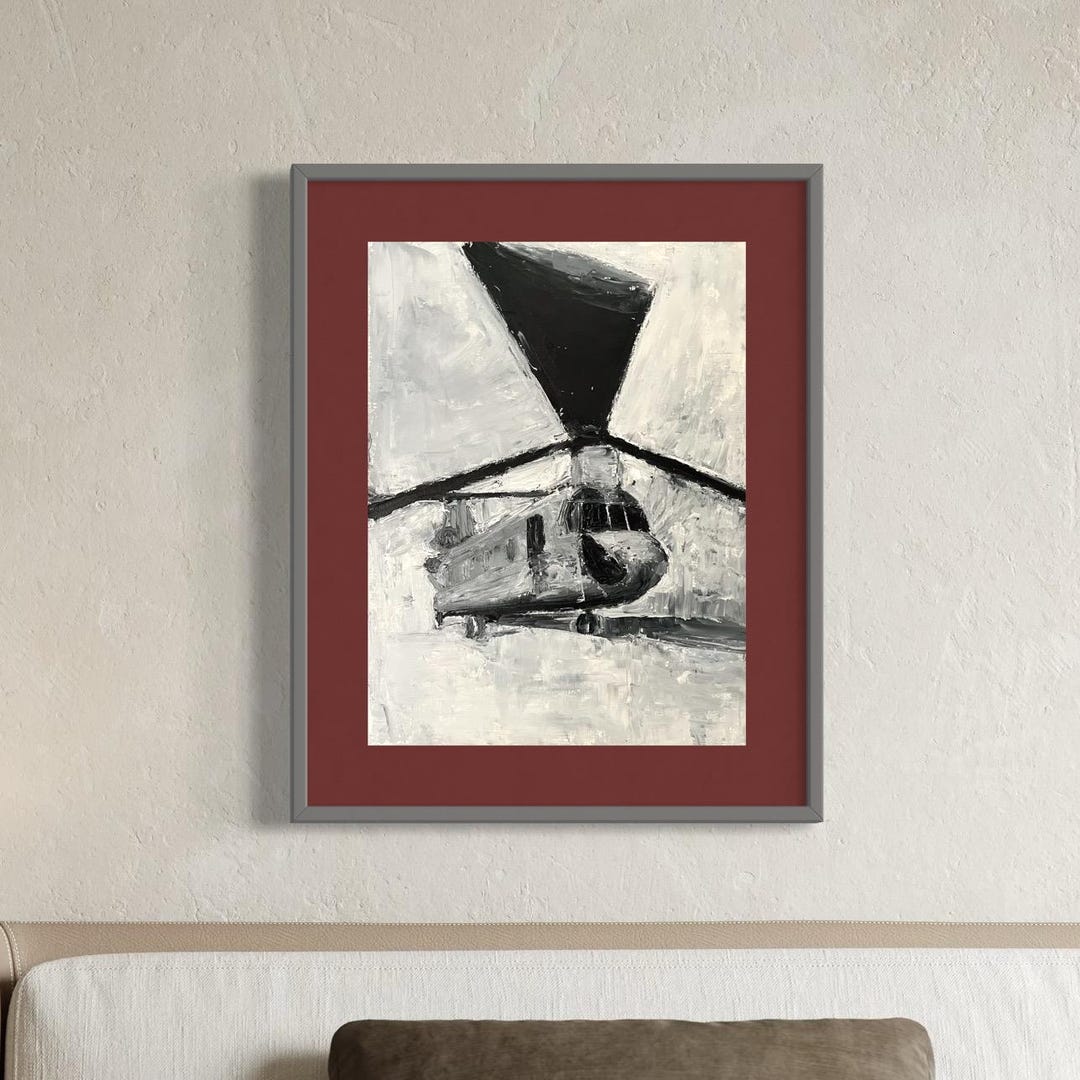 CH-47 Chinook Helicopter Steel Ghost Original Oil Painting - Etsy