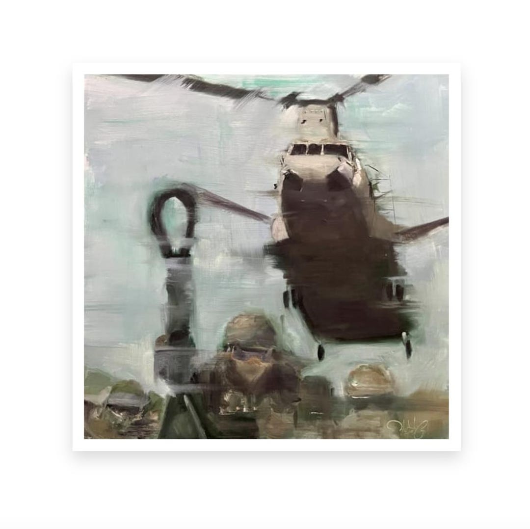 Big Windy CH-47 Chinook Helicopter Oil Painting Print - Etsy