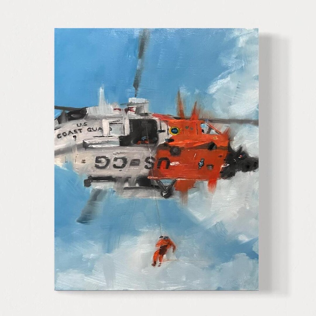 Coast Guard UH-60 Jayhawk Rescue Art Oil Painting - Etsy