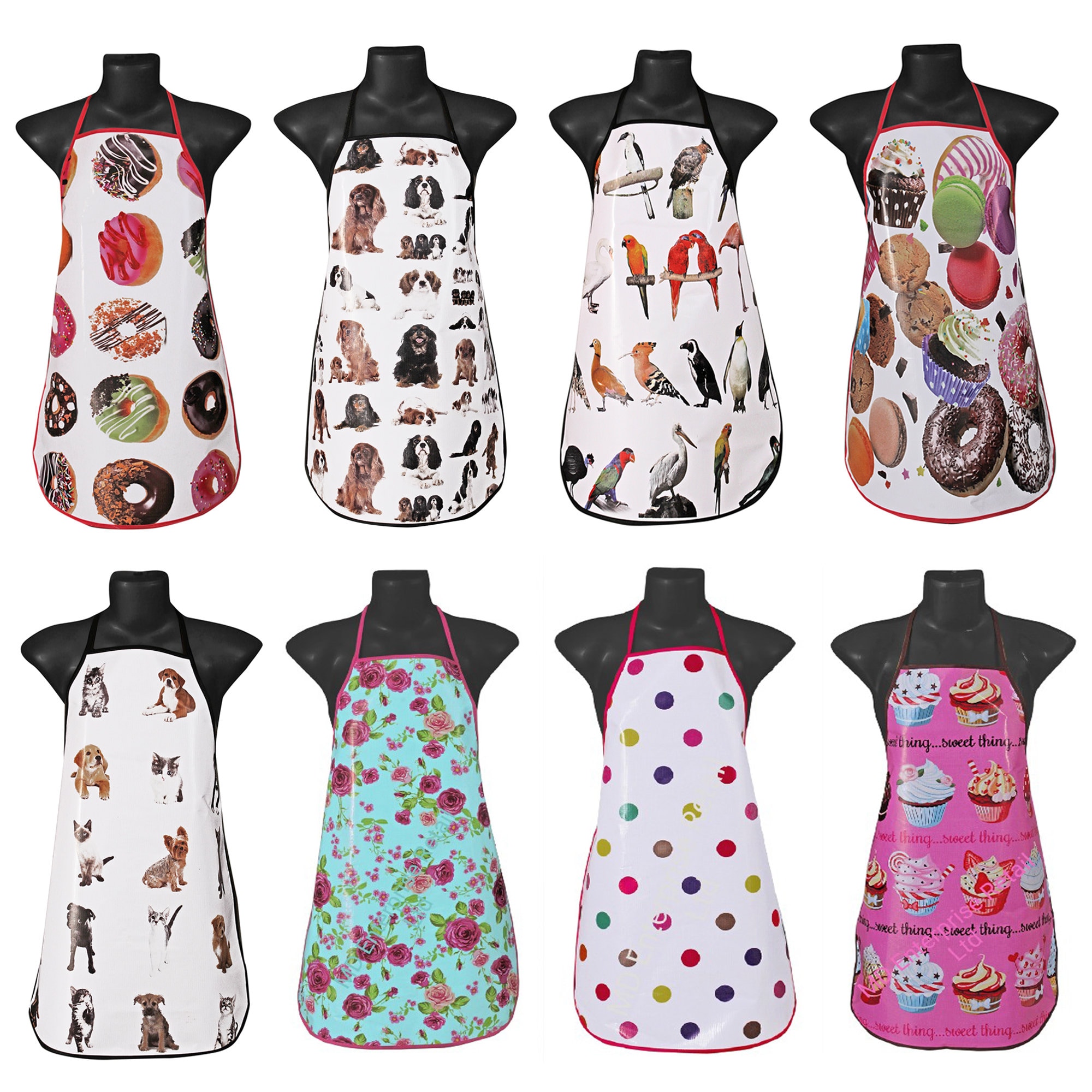 Ladies Wipe Clean Waterproof PVC Aprons Chefs Kitchen Vintage Women ...