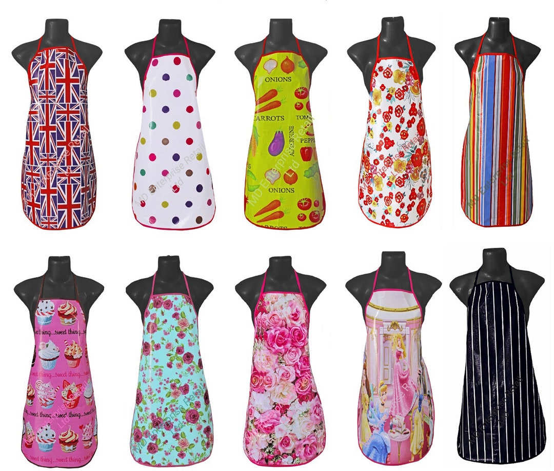 Waterproof Cooking Baking Kitchen Cute Apron for Women & Men, Oilcloth ...