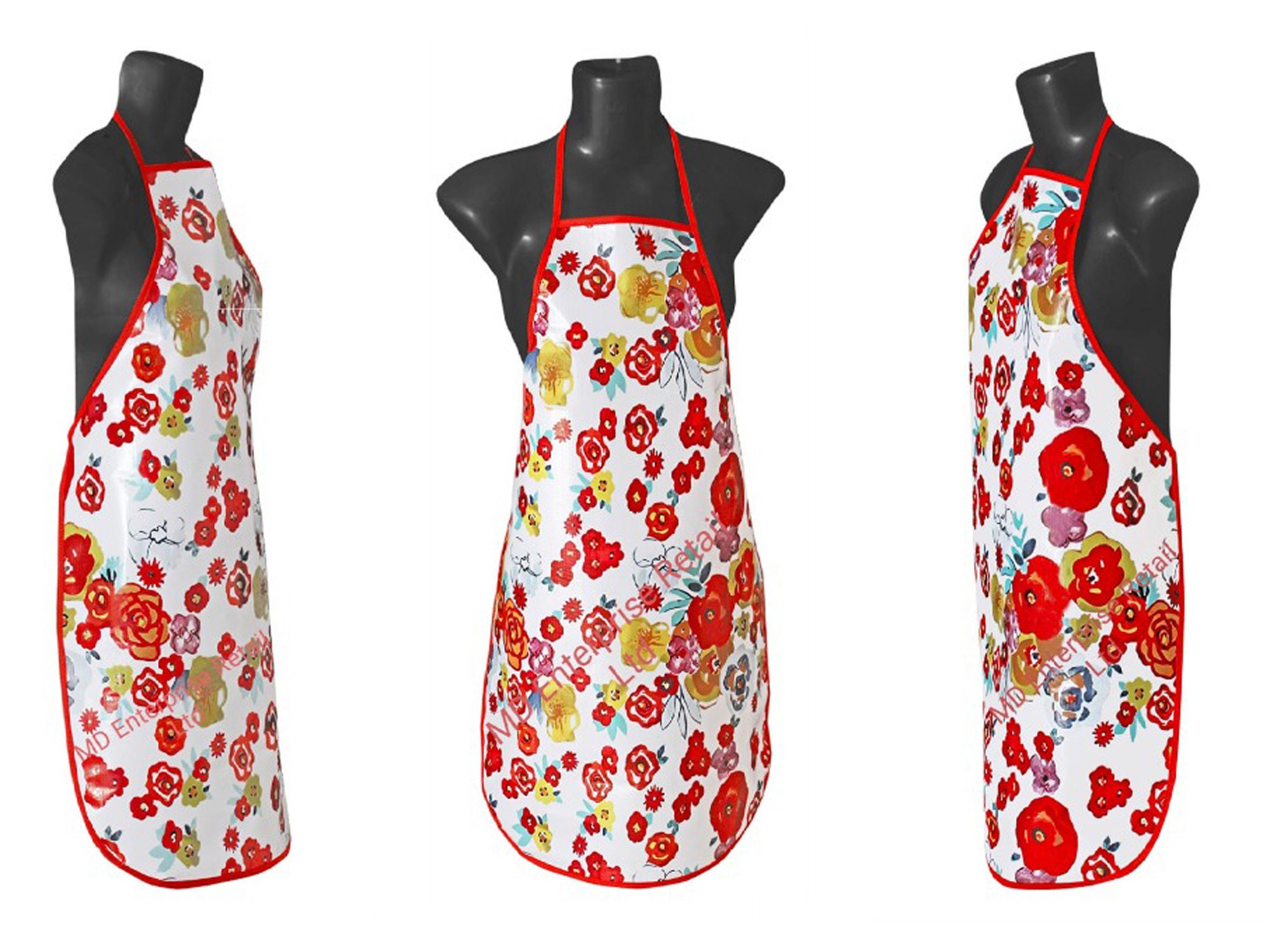 Ladies Wipe Clean Waterproof PVC Aprons Chefs Kitchen Vintage Women ...