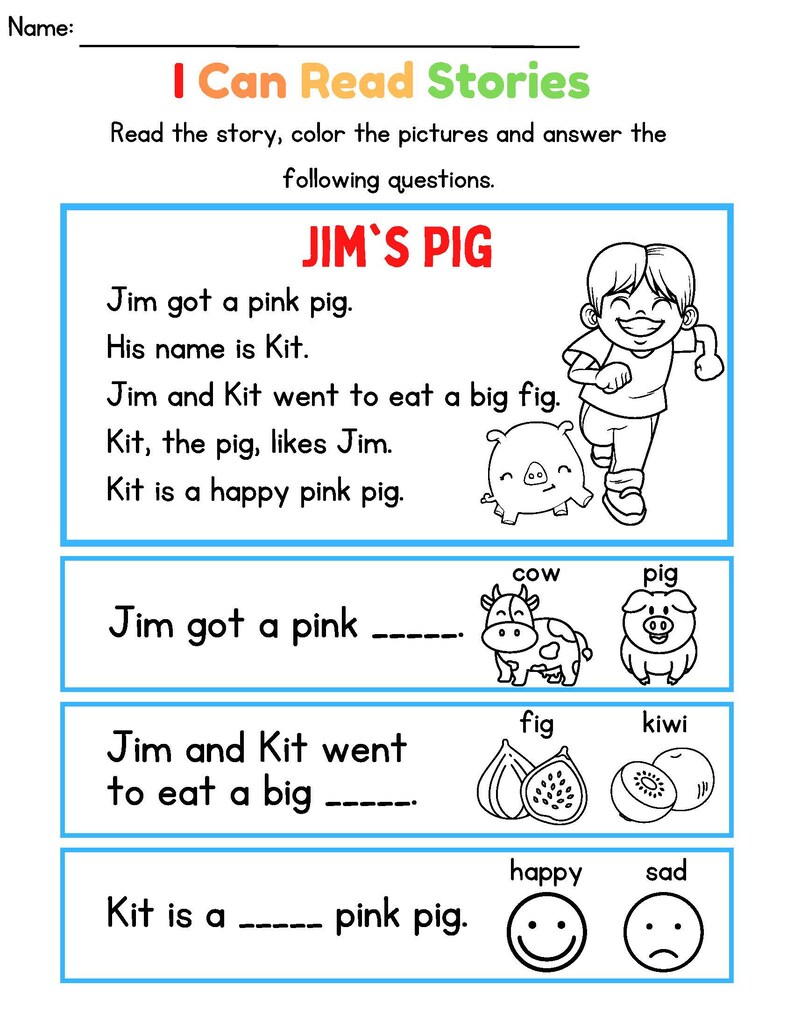 Reading Comprehension Practice for Kids 5 Stories With Questions ...