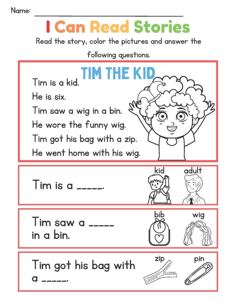 Reading Comprehension Practice for Kids 5 Stories With Questions ...