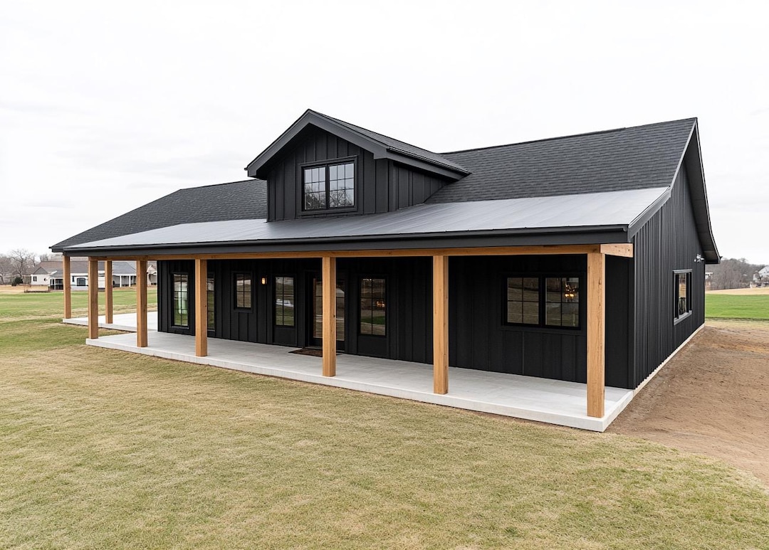 The Rustic Ridge Barndominium With a HIDDEN PANTRY and Carport ...